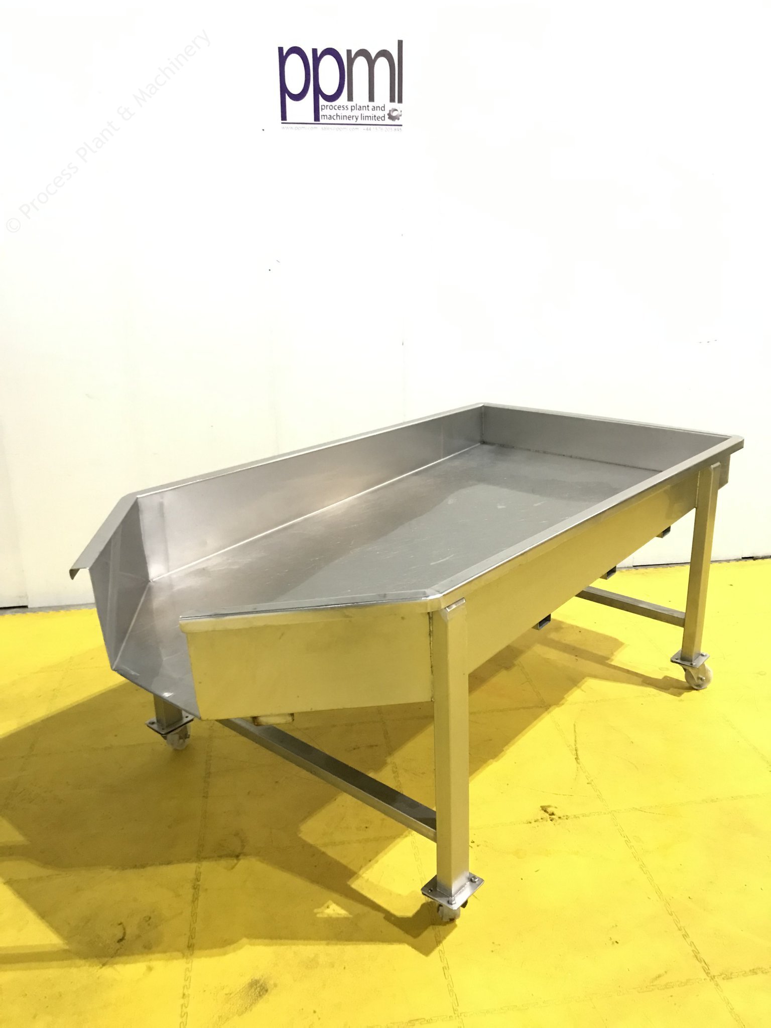 Used Stainless Steel Mobile Draining Table|PPM Ltd