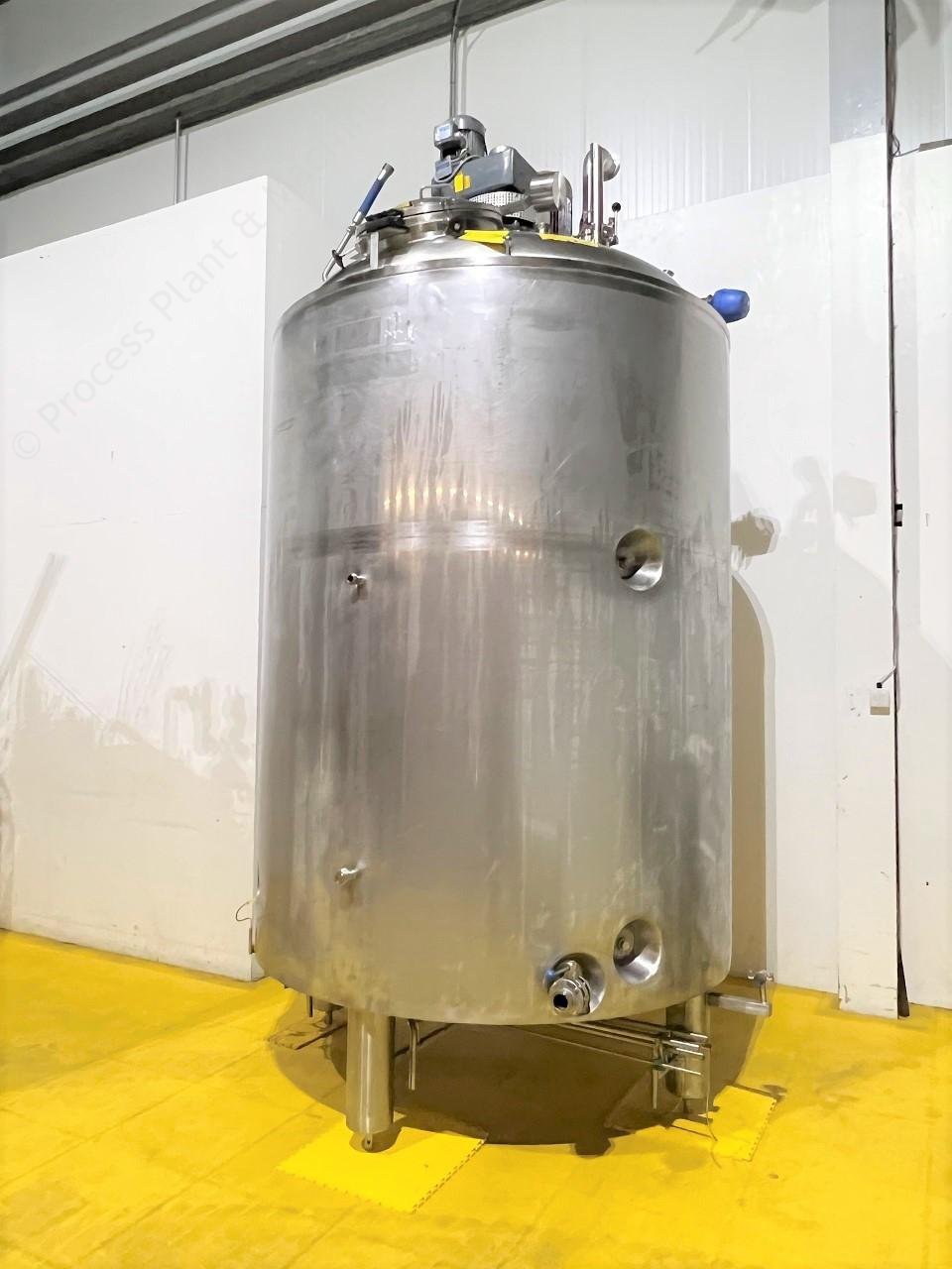 Used 5,000 Ltr 316 Grade Stainless Steel Jacketed Tank with Top-Mounted ...