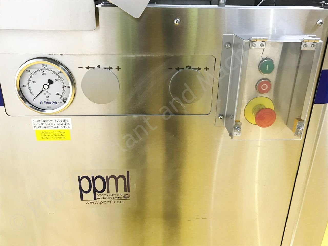 Used 1,900 LPH Tetra Pak TA20/300 BAR Single-Stage Homogeniser|PPM Ltd