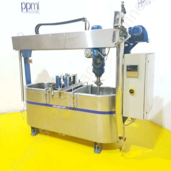 Used 500 Ltr Stainless Steel Jacketed Cheese Vat with Integrated Press ...