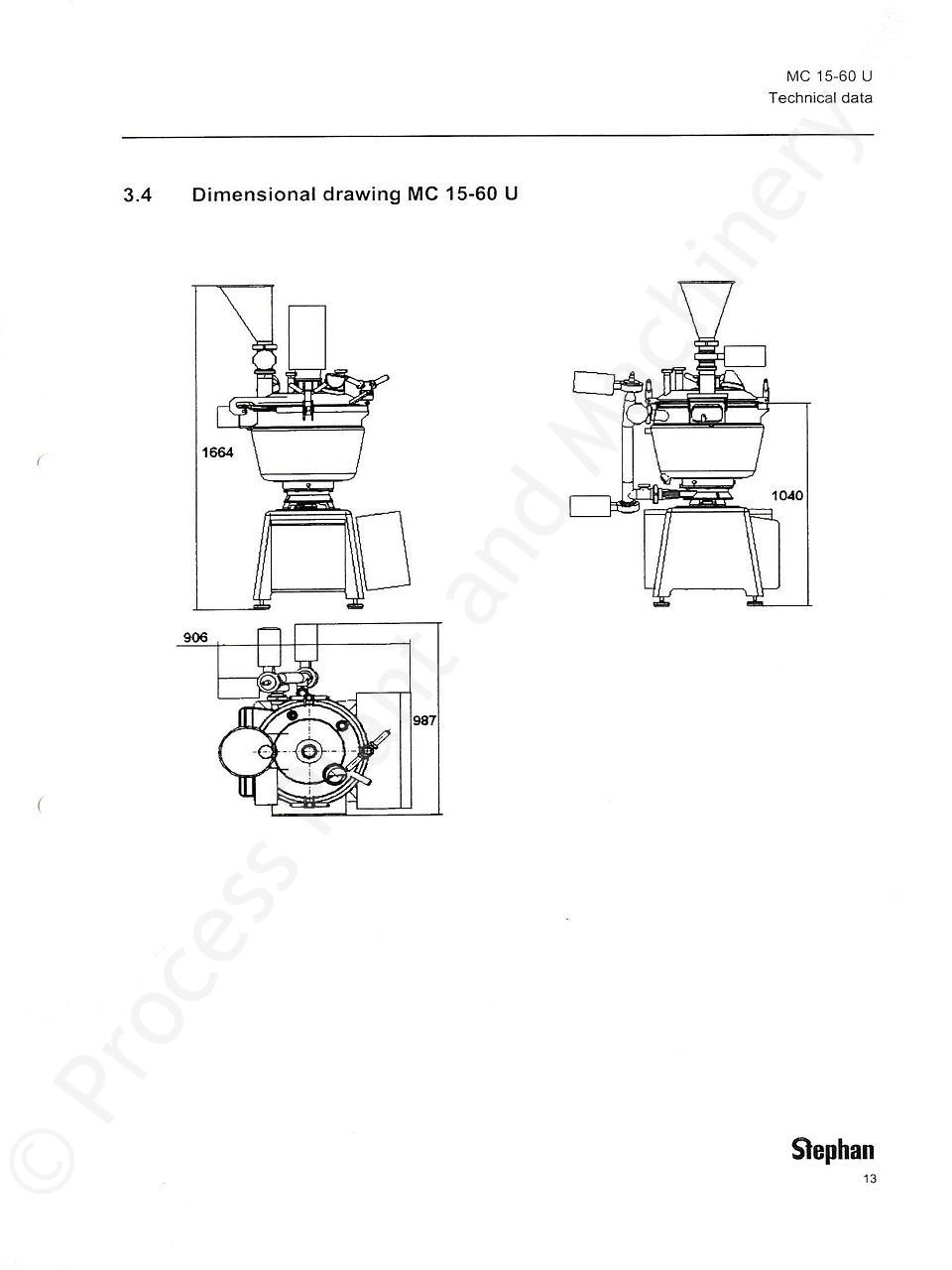 Used 60 Ltr Stephan Microcut MC 15-60U Universal Vacuum Process Vessel ...