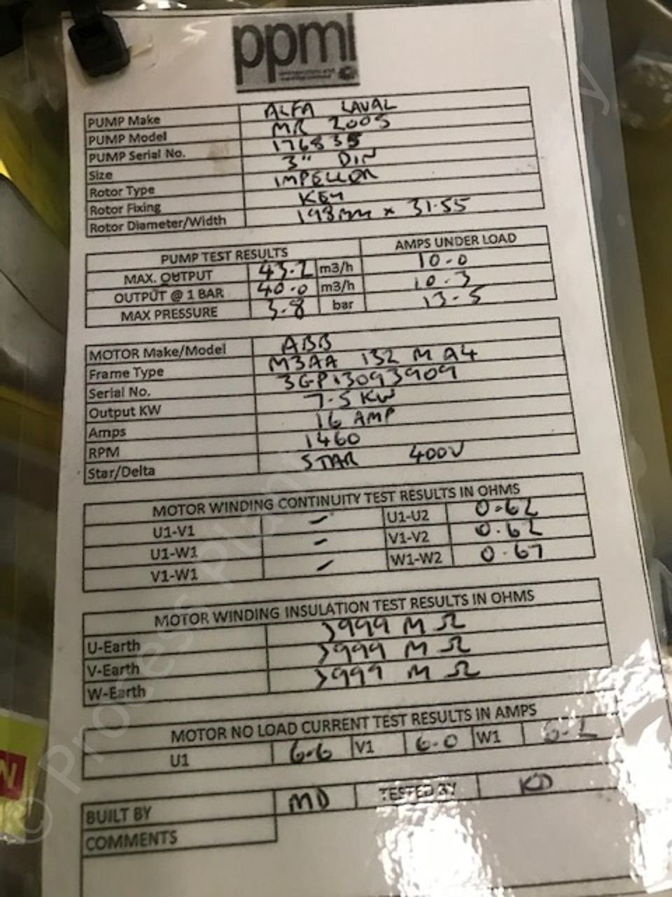 Used 7.5kw 3 Inch Alfa Laval MR 200 S Pump (2014) |PPM Ltd