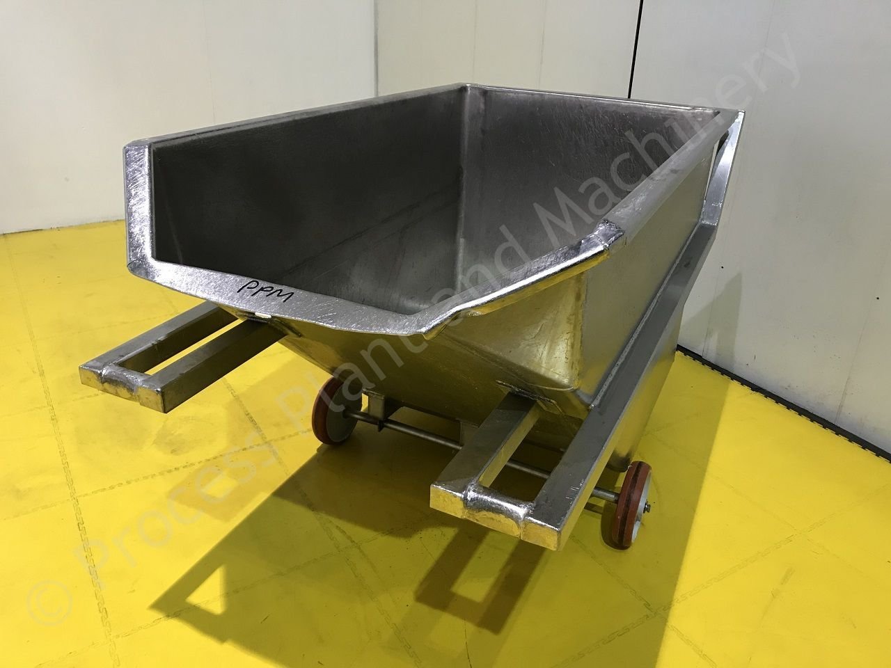 Used Stainless Steel Mobile Tipping Skip | Process Plant & Machinery Ltd