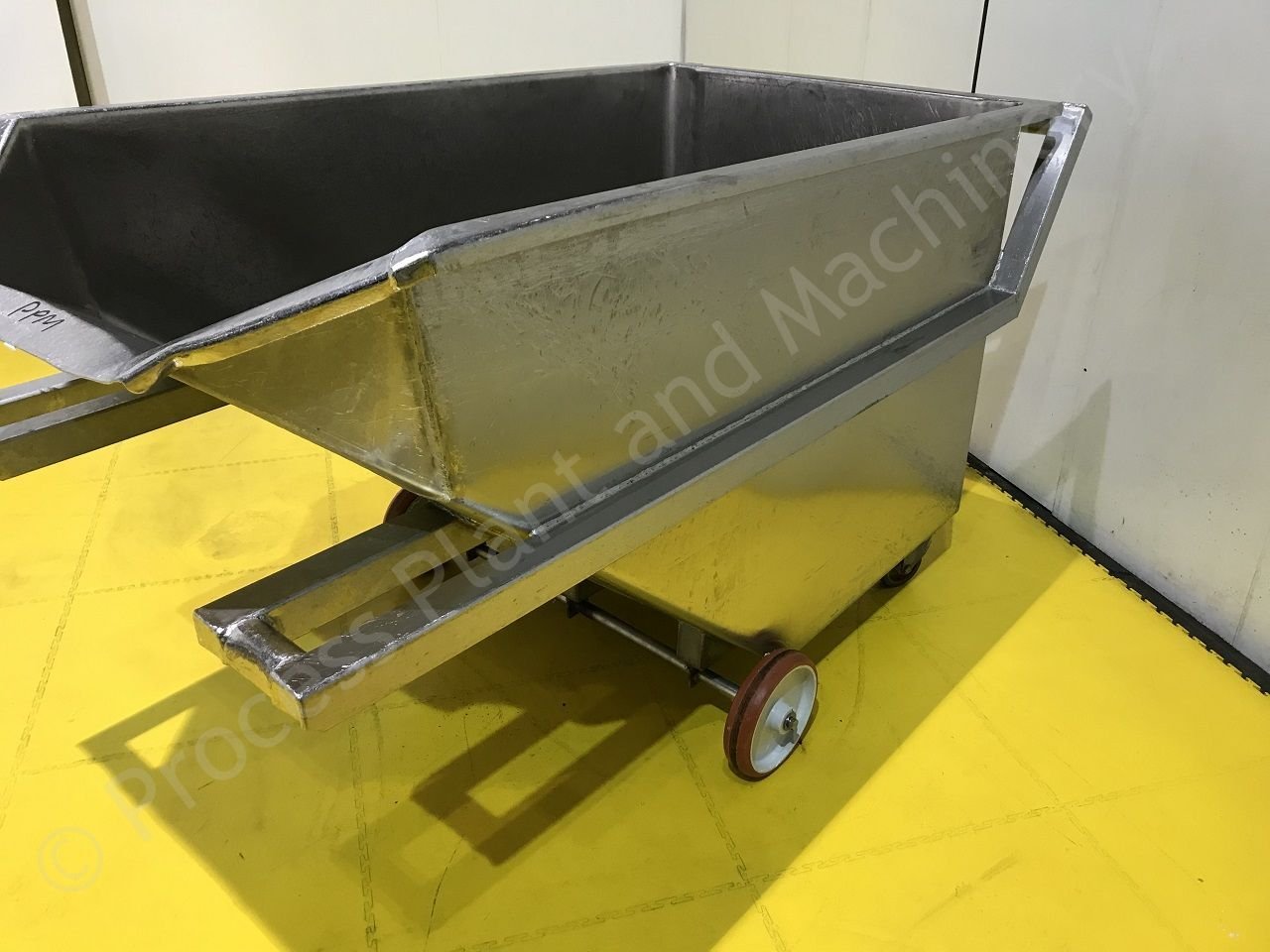 Used Stainless Steel Mobile Tipping Skip | Process Plant & Machinery Ltd