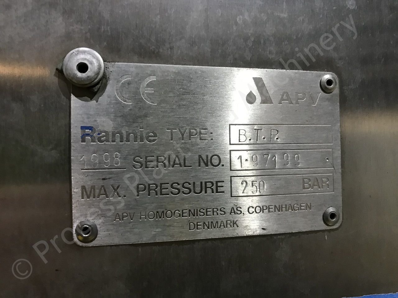 Used APV Rannie Type B.T.P Blue Top Homogeniser|PPM Ltd